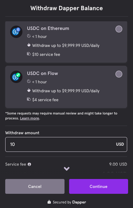 How to Withdraw Your Dapper Balance – Dapper Services